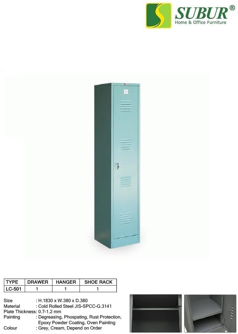 Locker Besi 1 Pintu Alba type LC 501 | Subur Furniture Online Store