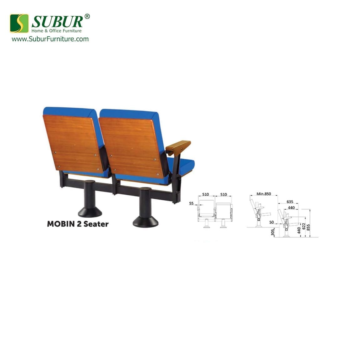 Kursi Auditorium Donati Tipe Mobin 2 Seat | Subur Furniture Online Store