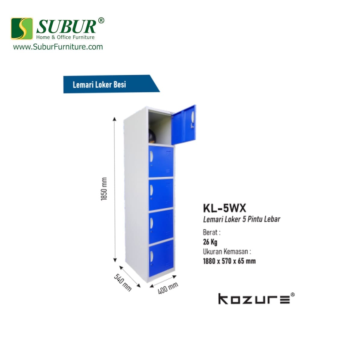 Loker 5 Pintu Kozure tipe KL-5WX ukuran besar Full Face Helm